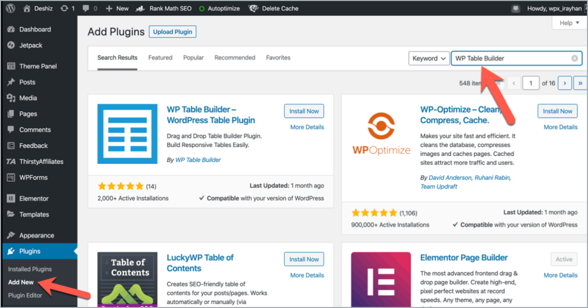 How to Install and Activate the WP Table Builder Plugin