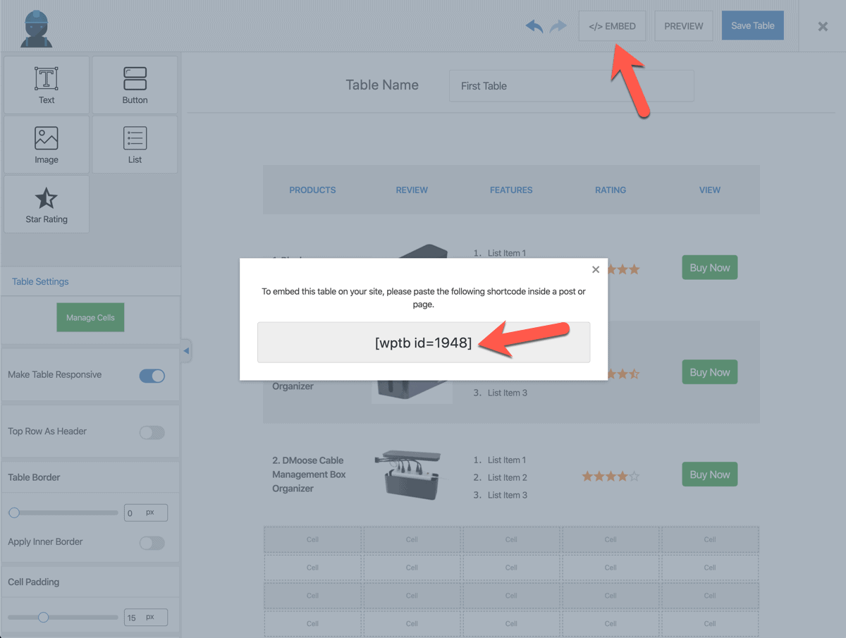 How To Create Your First Table With WP Table Builder