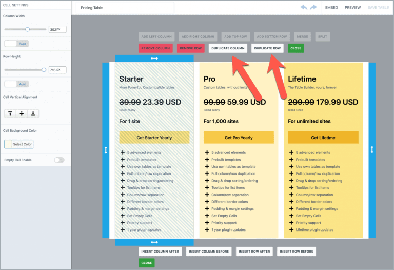 How To Duplicate A Row Column WP Table Builder