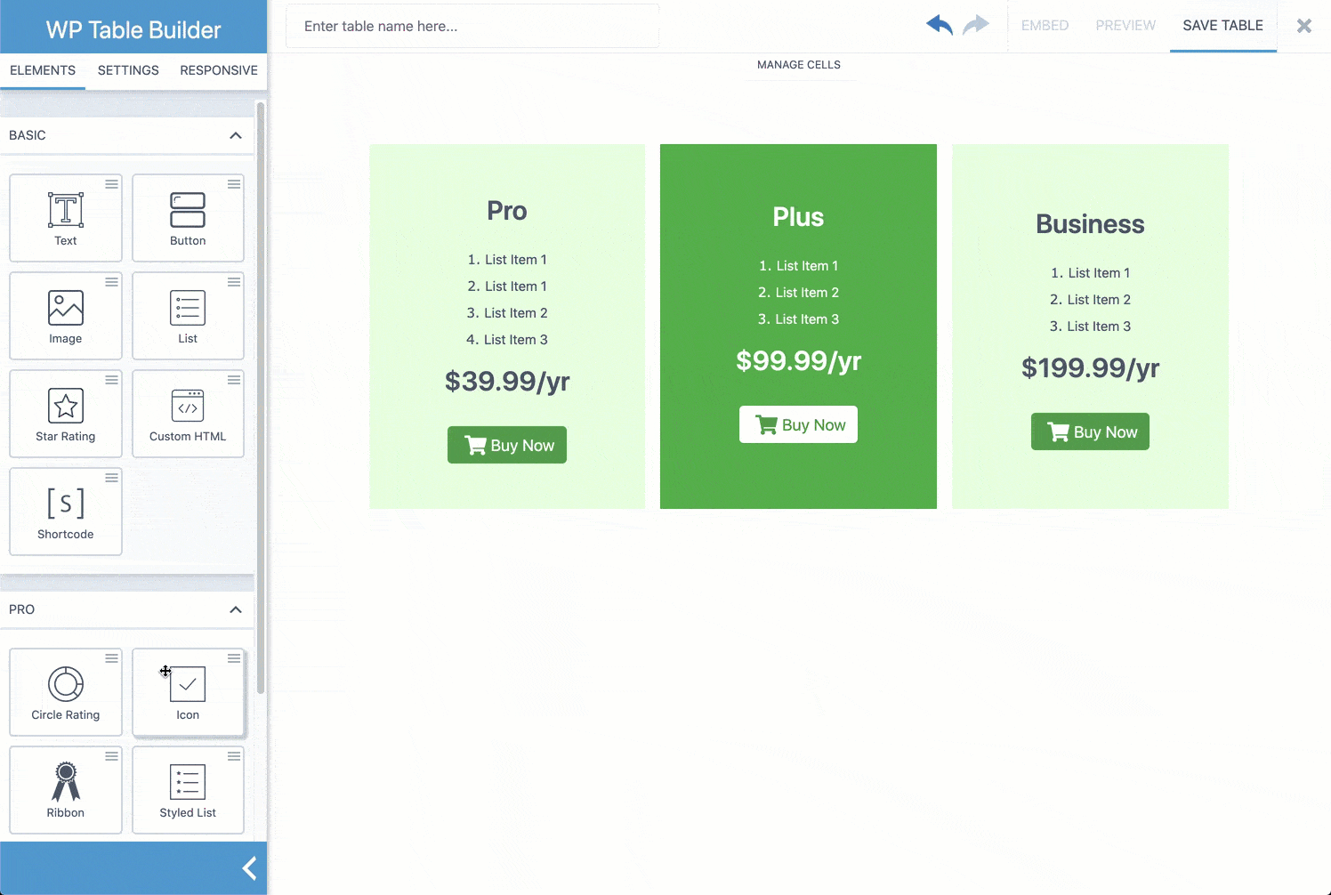 How To Add Icon - WP Table Builder