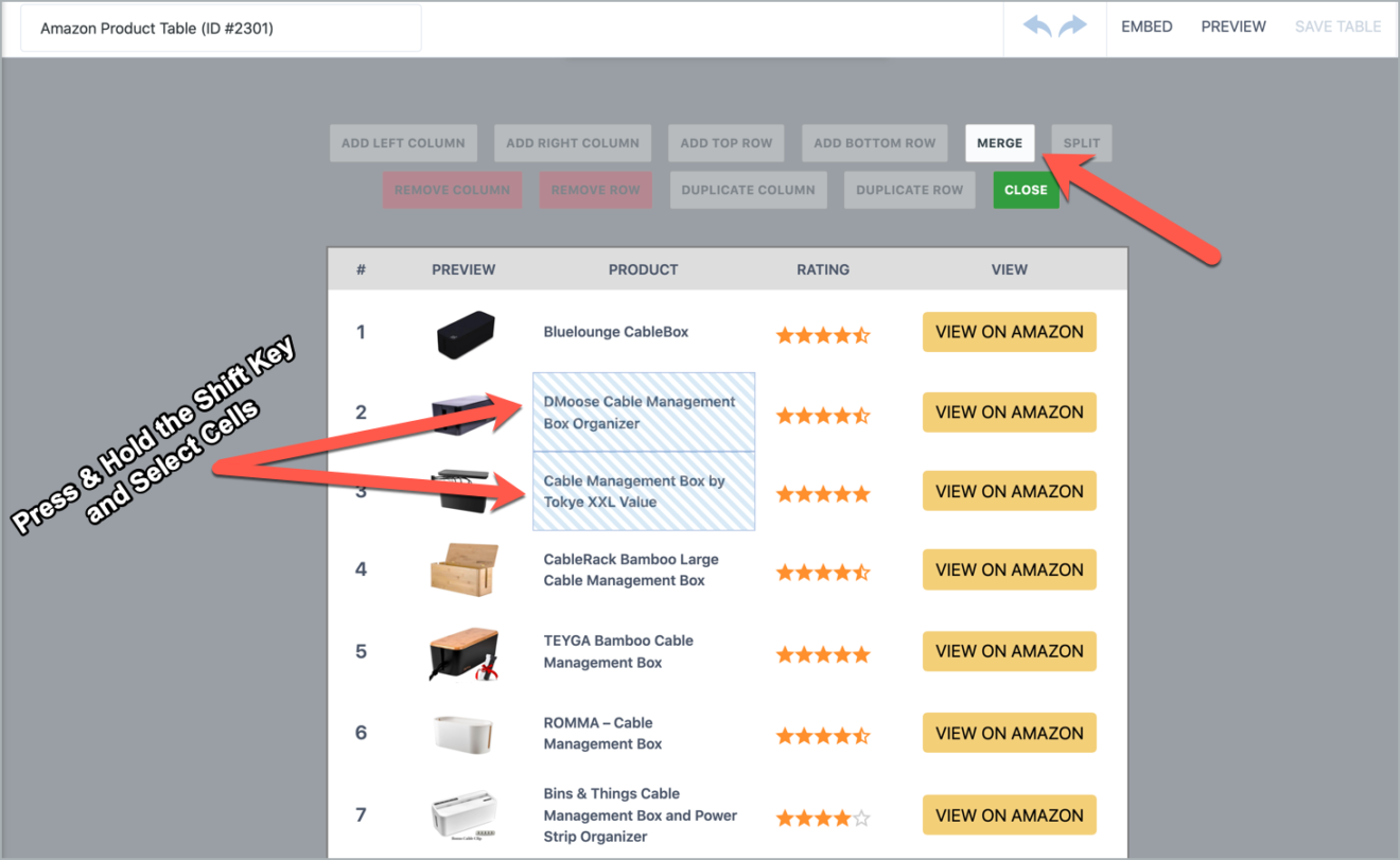 How To Merge Table Cells In Wordpress Wp Table Builder