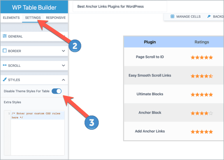 How to Disable 'Theme Styles' For Table - WP Table Builder