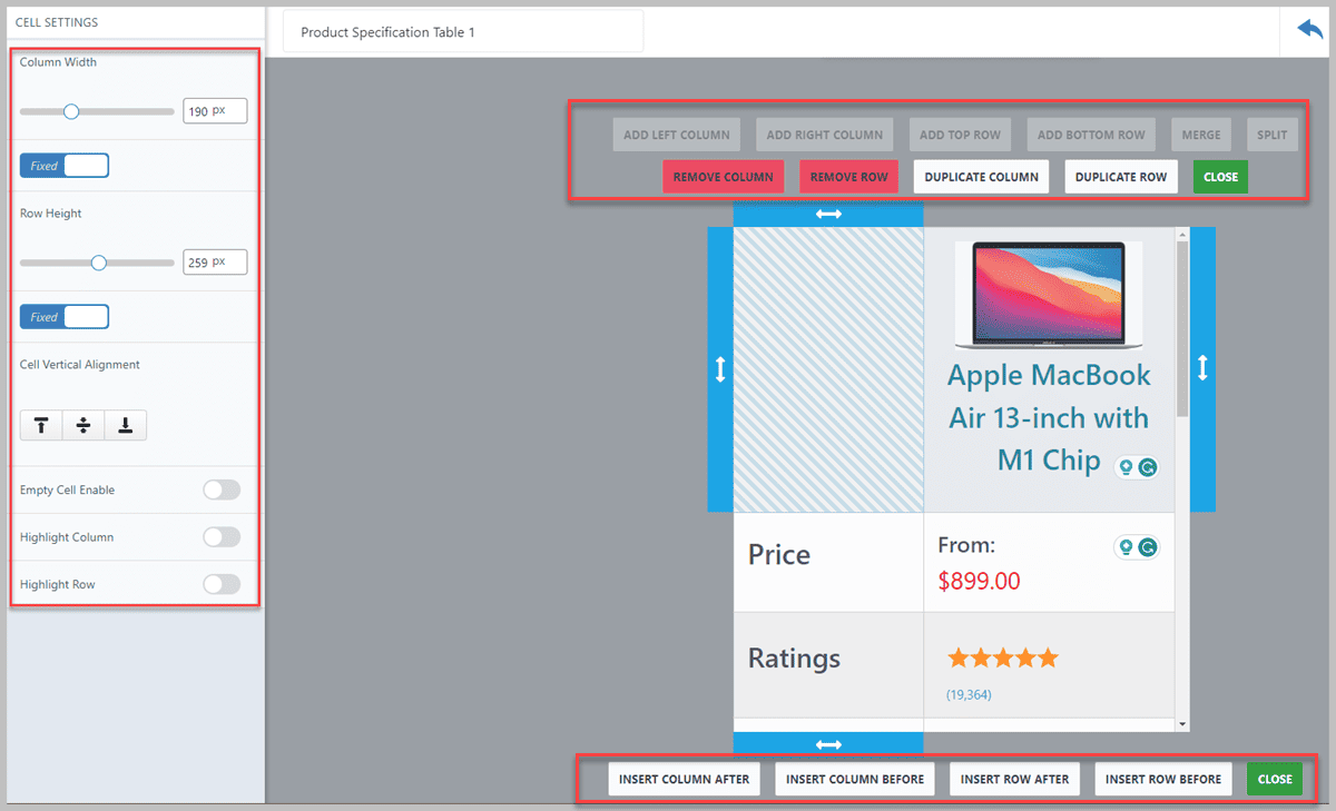 How to Create a Product Specification Table in WordPress (4 Easy Steps)
