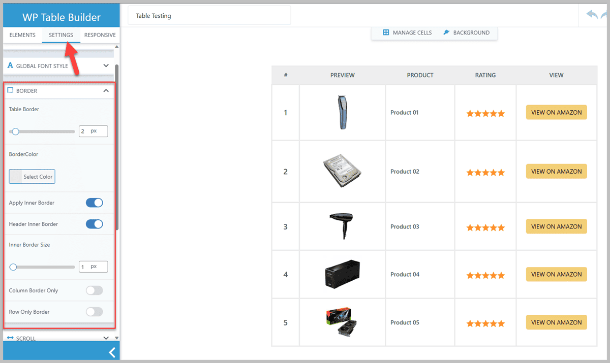 How To Remove Table Borders - WP Table Builder