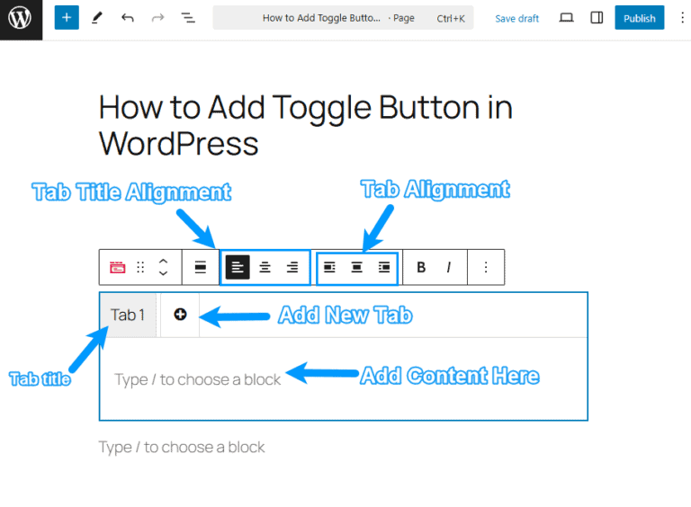 How to Add a Toggle Button in WordPress (3 Easy Steps)