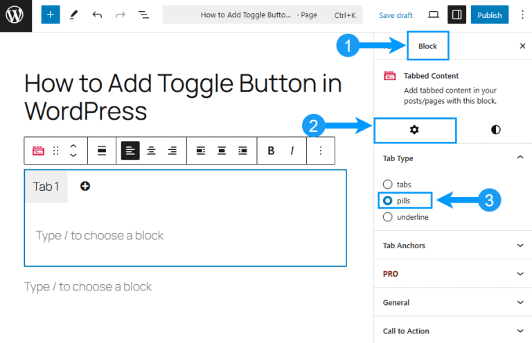 How to Add a Toggle Button in WordPress (3 Easy Steps)