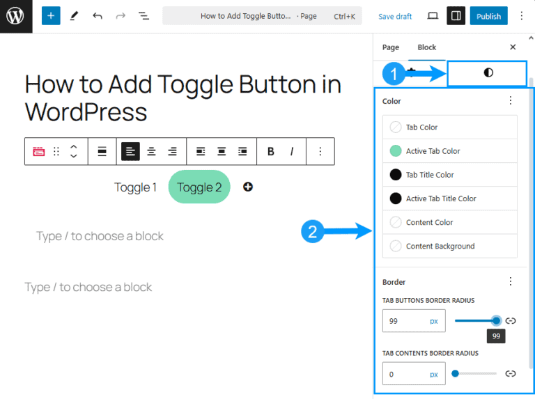 How to Add a Toggle Button in WordPress (3 Easy Steps)